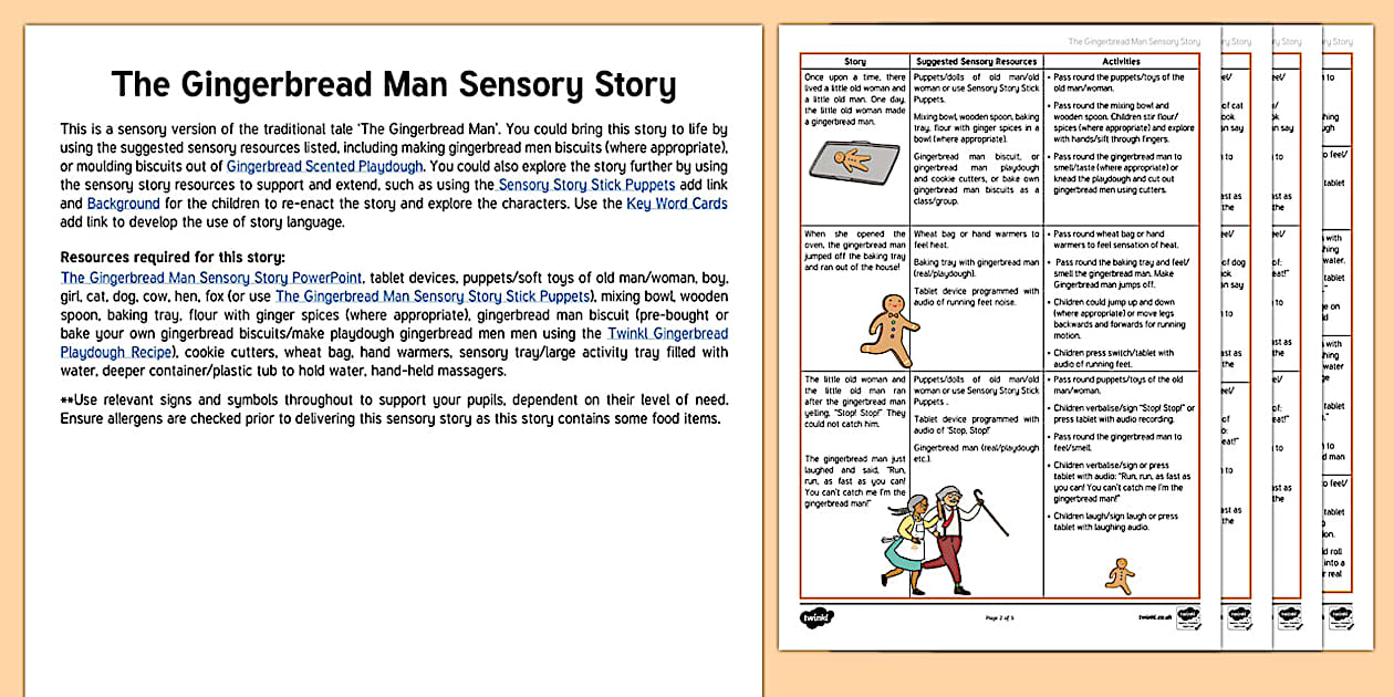 The Gingerbread Man Sensory Story (teacher made) - Twinkl