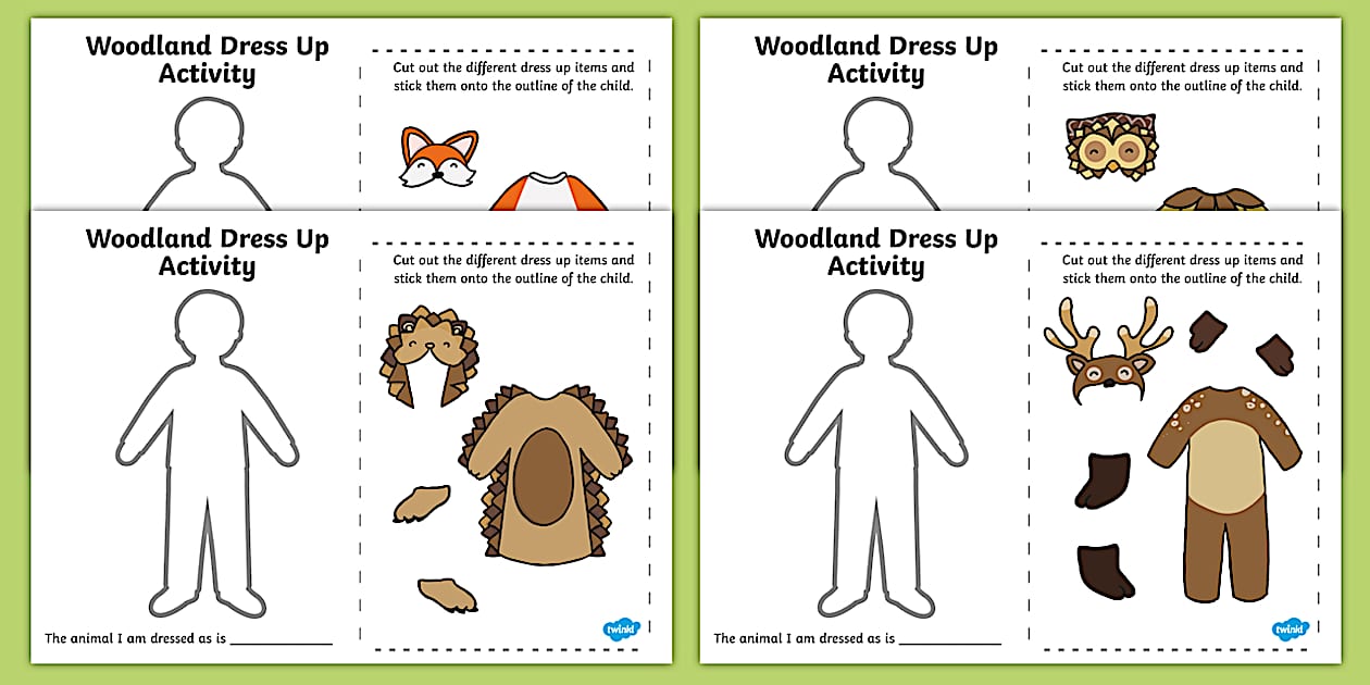 Woodland and Forest Animals Dress-Up Activity - Twinkl