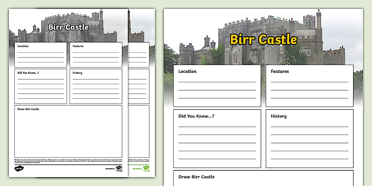 Birr Castle Fact File Template (Teacher-Made) - Twinkl