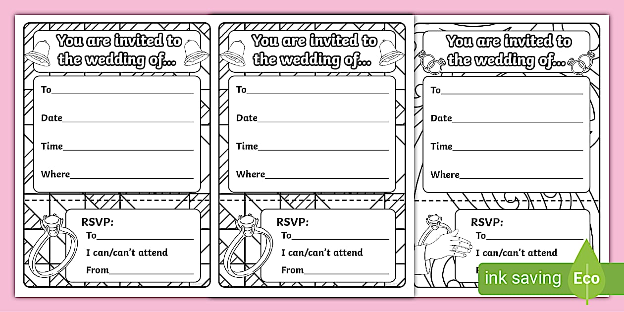 Black and White Wedding Invitations | Twinkl Invitations