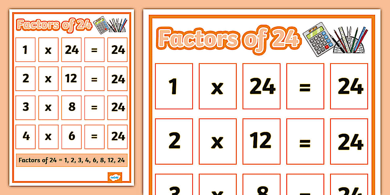 Factors of 24 Display Poster (teacher made) - Twinkl