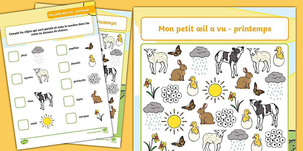 Mon petit œil a vu - printemps (teacher made) - Twinkl