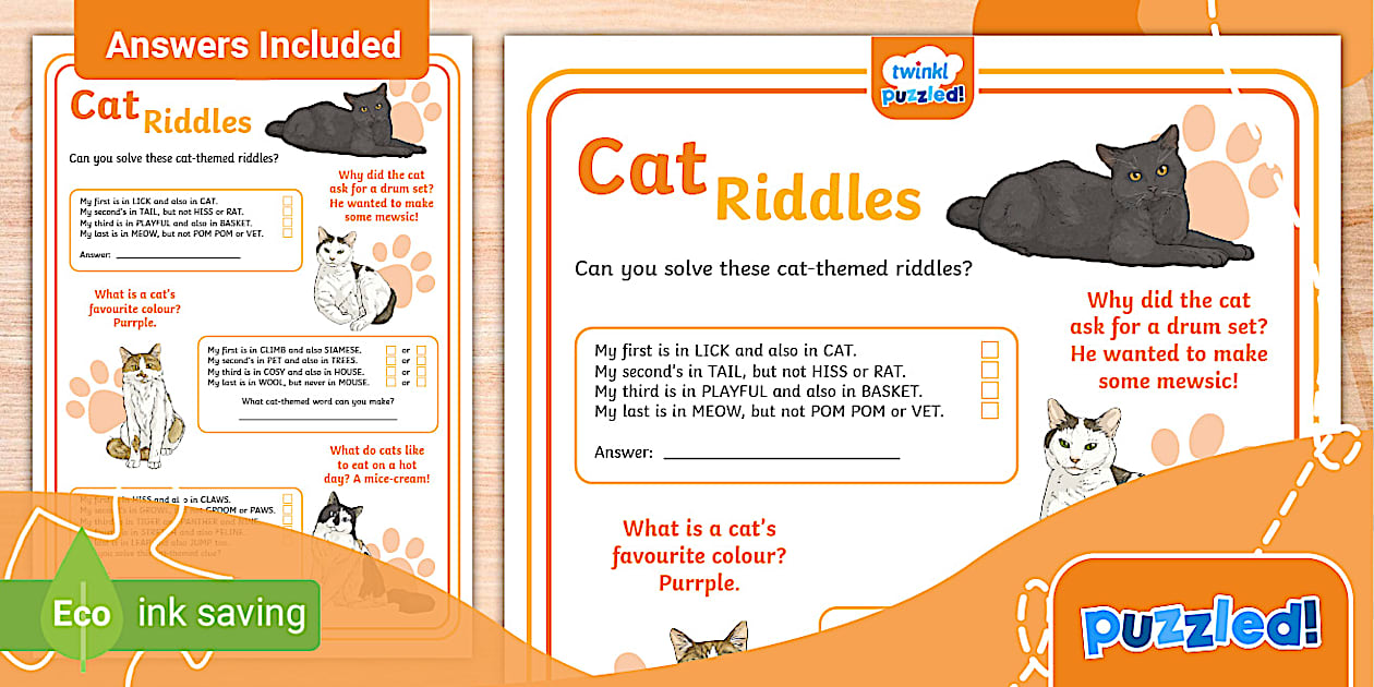 Cat Riddles - Twinkl Puzzled (teacher made) - Twinkl