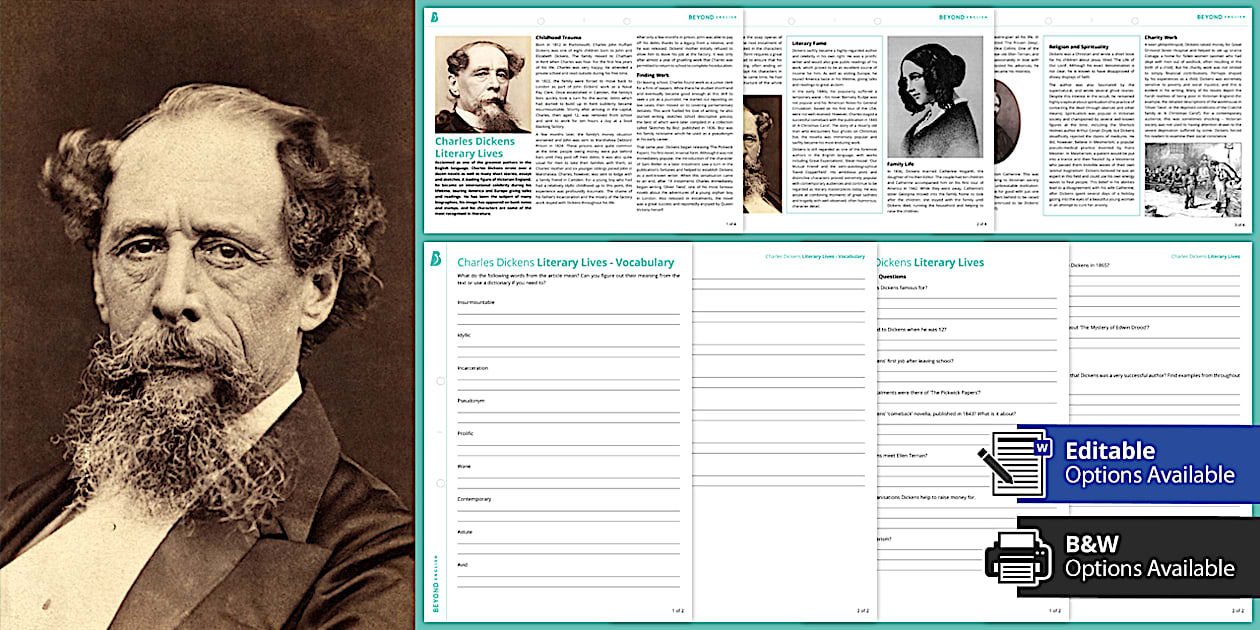 Literary Lives: Charles Dickens | KS3 Reading Comprehension