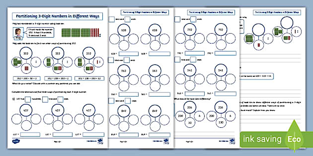 👉 Y3 Maths Partitioning 3-digit Numbers in Different Ways