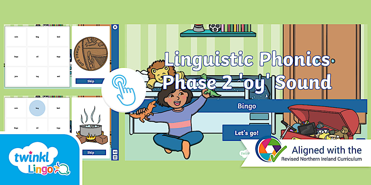 Linguistic Phonics Phase 2 'oy' Sound Bingo Game