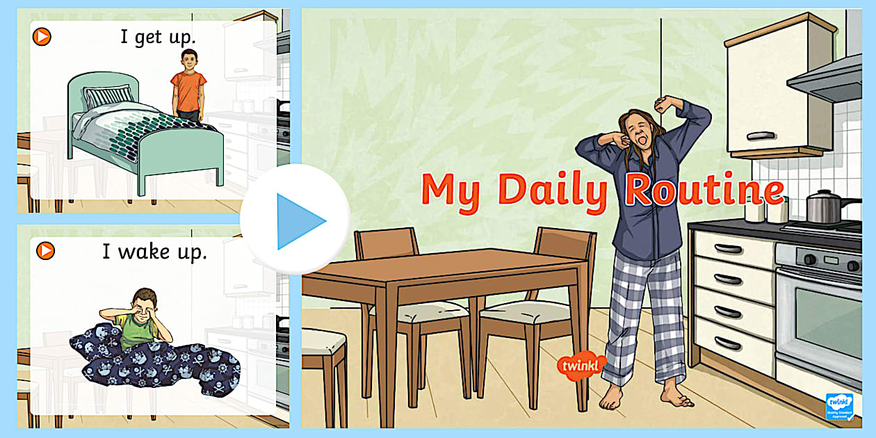 Editable PowerPoint : Ma routine quotidienne - Anglais LV