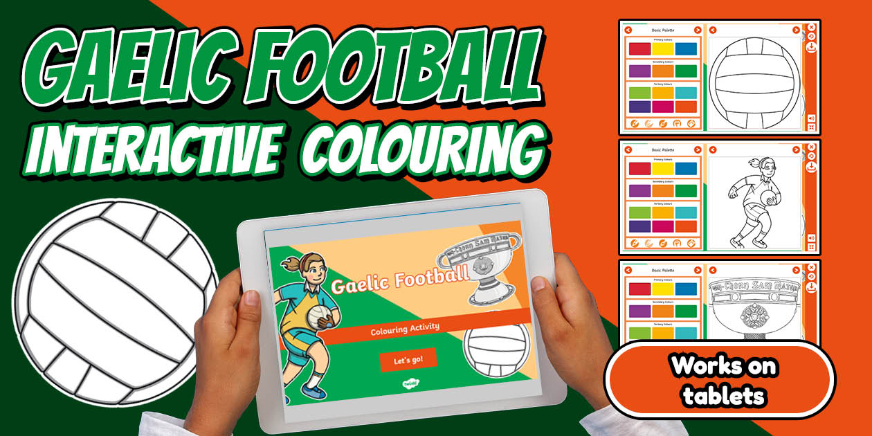 Gaelic Football Interactive Colouring