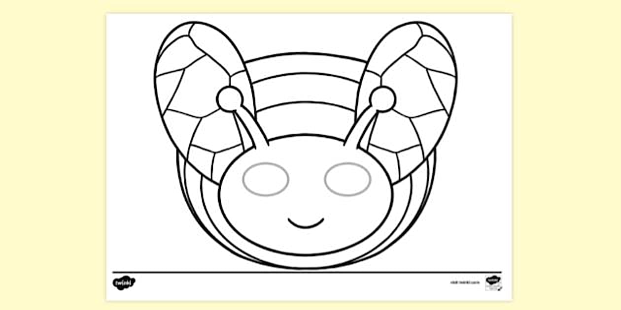 Bee Role Play Mask Colouring Sheet | Colouring Sheets