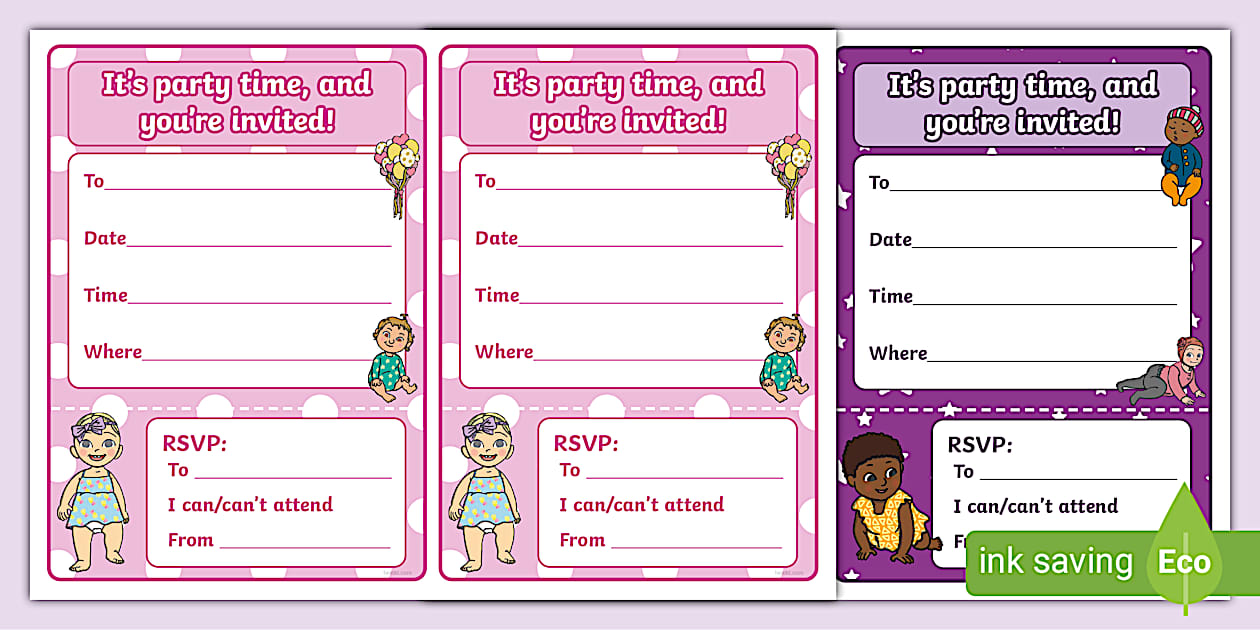 Baby Shower Girl Invitation (teacher made) - Twinkl