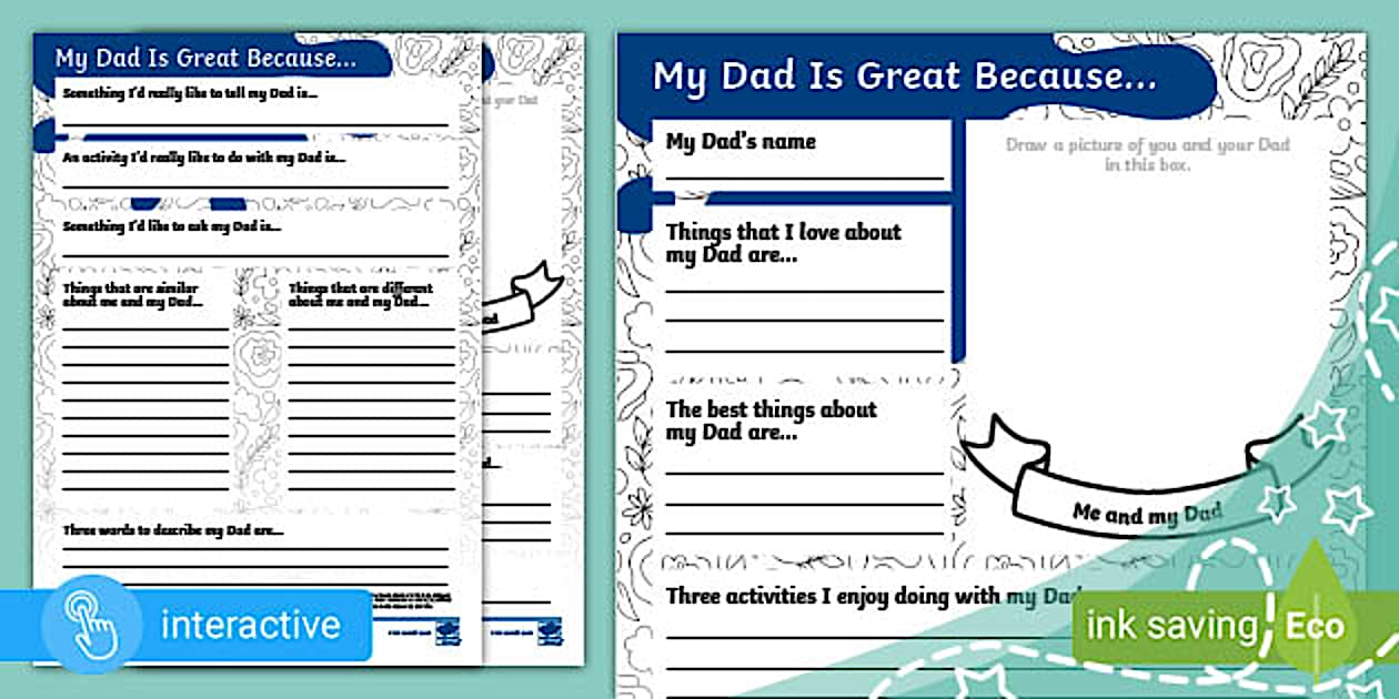 Dad and Me Activity Sheet