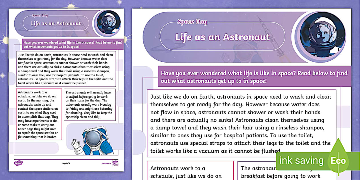 Life as an Astronaut Fact File (teacher made) - Twinkl