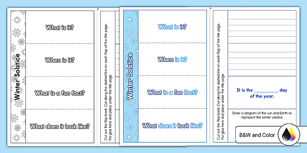 Winter Solstice Flap Book for K-2nd Grade - Twinkl