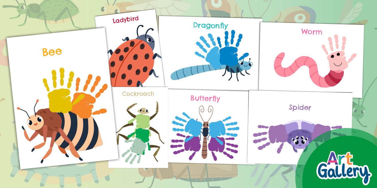 Bugs Handprint Activity Posters (teacher made) - Twinkl