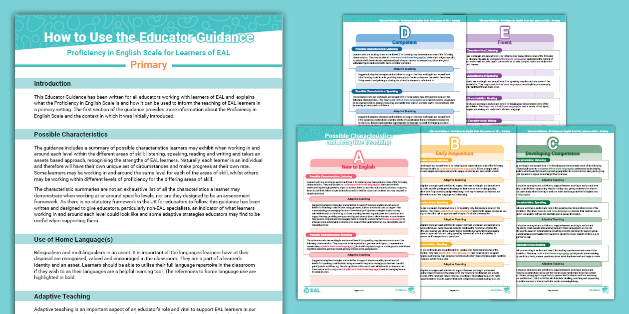 Educator Guidance - English Proficiency Levels - Primary