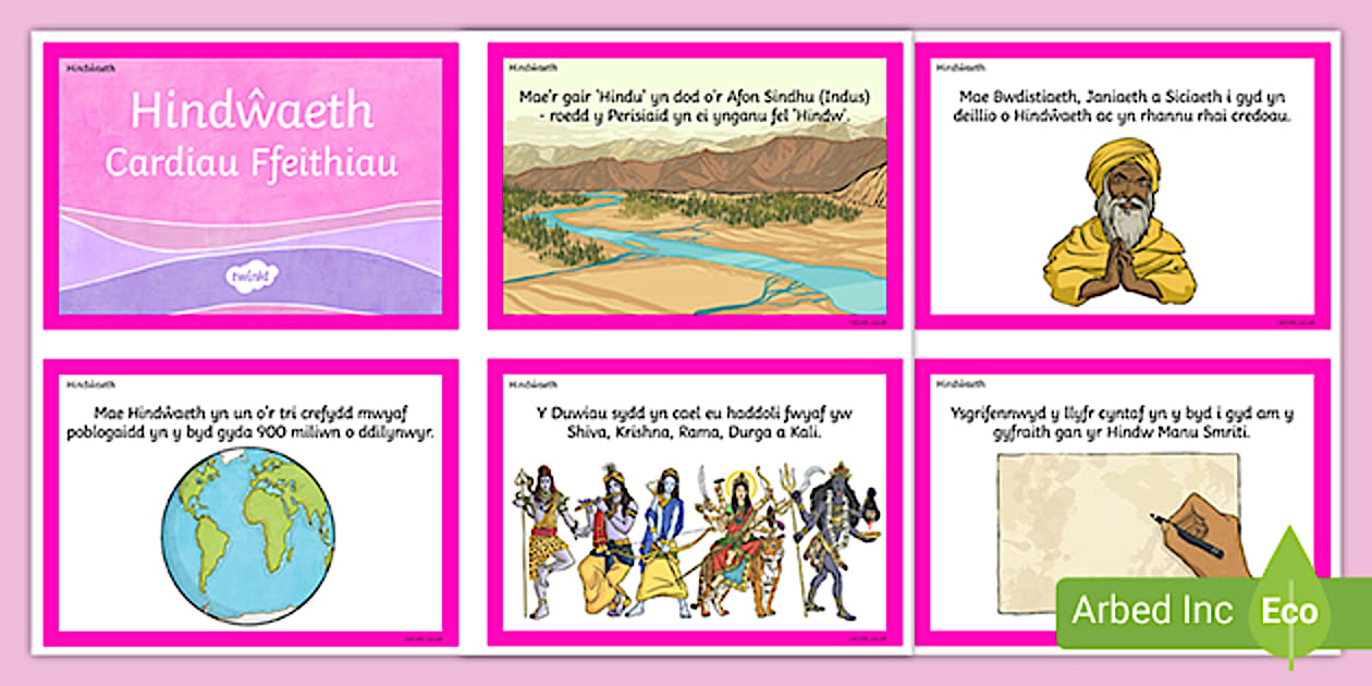 Editable Cardiau Ffeithiau am Hindŵaeth (teacher made)