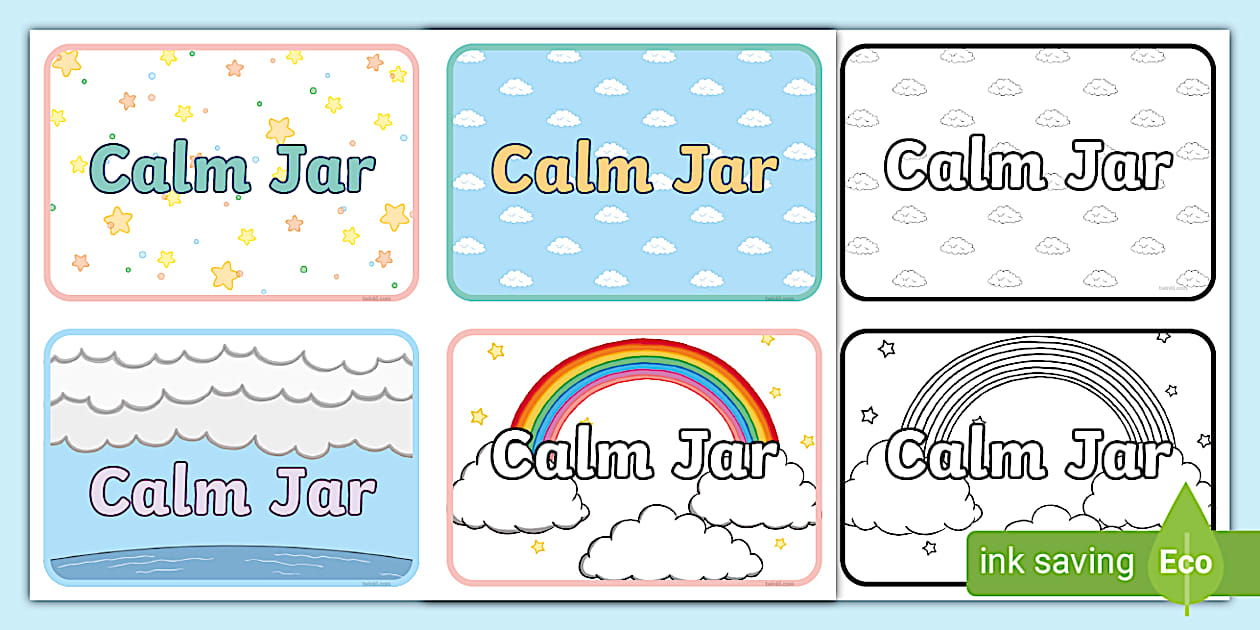 Calm Jar Labels (Teacher-Made) - Twinkl