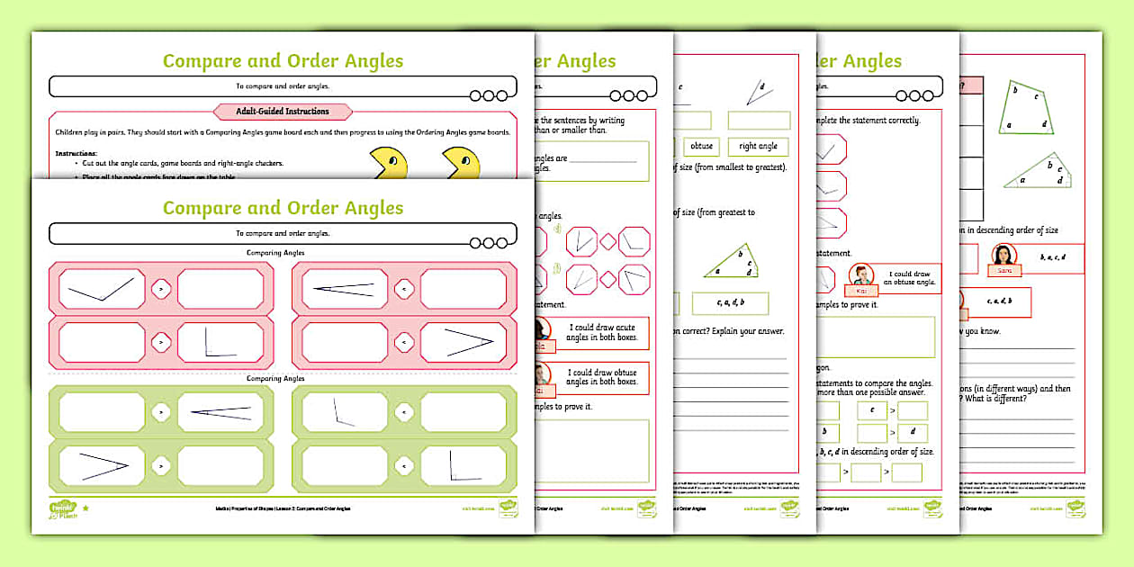 👉 Compare and Order Angles Differentiated Maths Worksheets