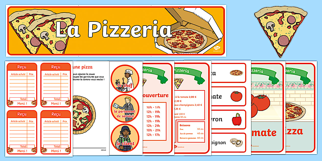Pizza Parlour Role Play Pack French (teacher made) - Twinkl