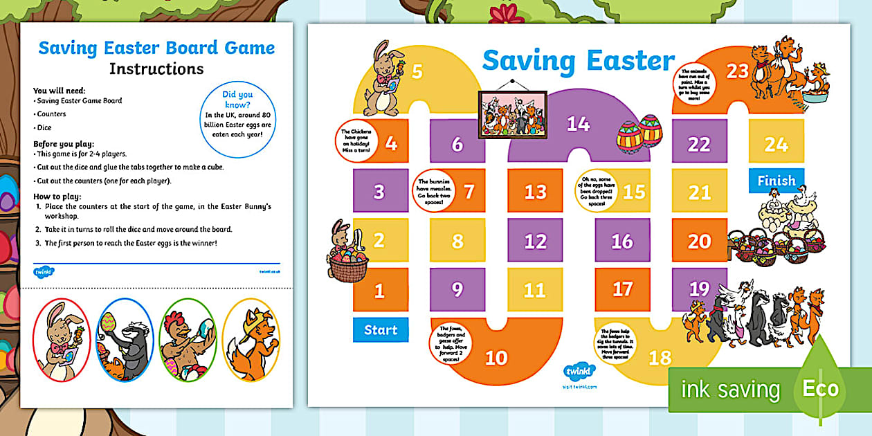 Saving Easter Board Game - ESL schools (teacher made)