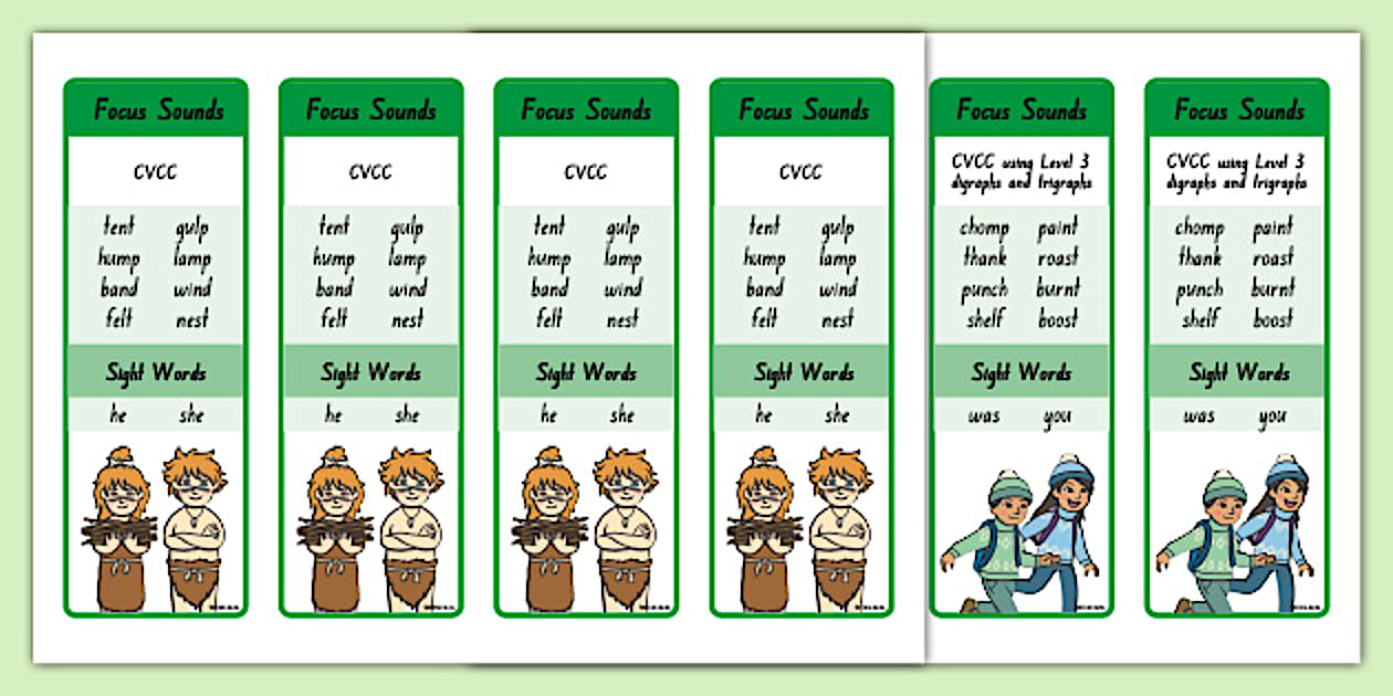 Phonics: Level 4: Focus Spelling Word Bookmarks - Twinkl