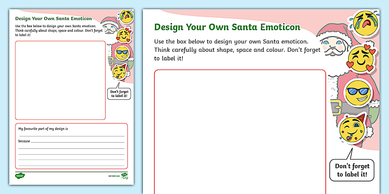 Design Your Own Santa Emoticon Activity