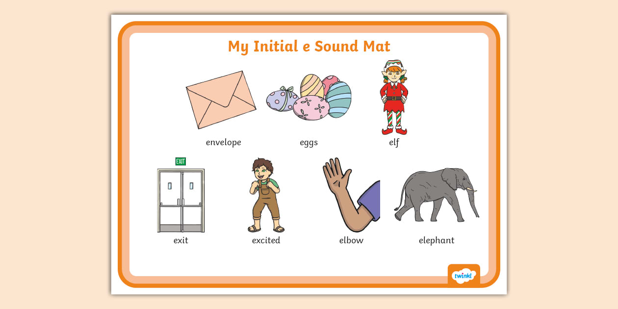 Initial 'e' Phonics Words | Word Mat | Primary Resources