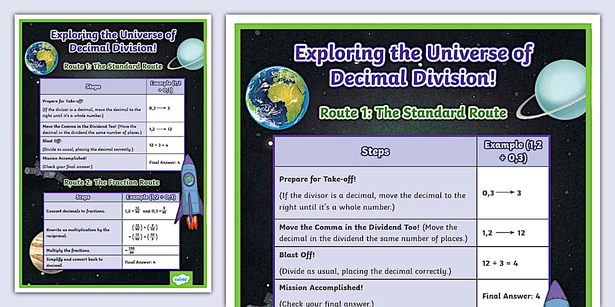 Exploring the Universe of Decimal Division: Poster - Twinkl