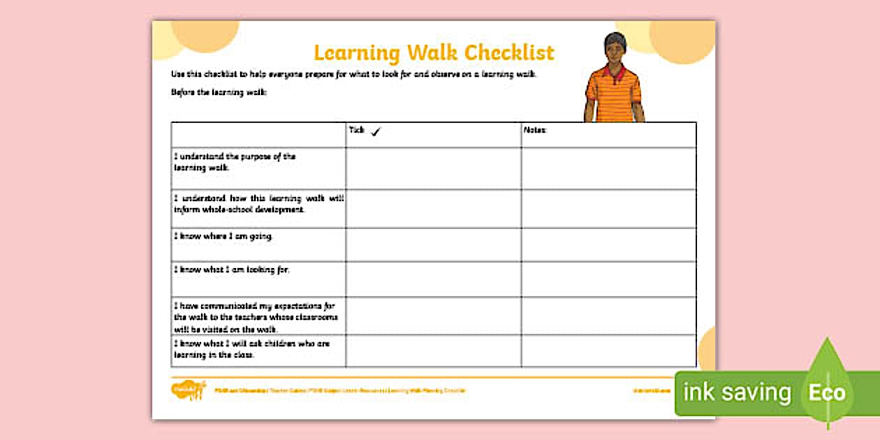 Learning Walk Planning Checklist | Resources | Twinkl Life