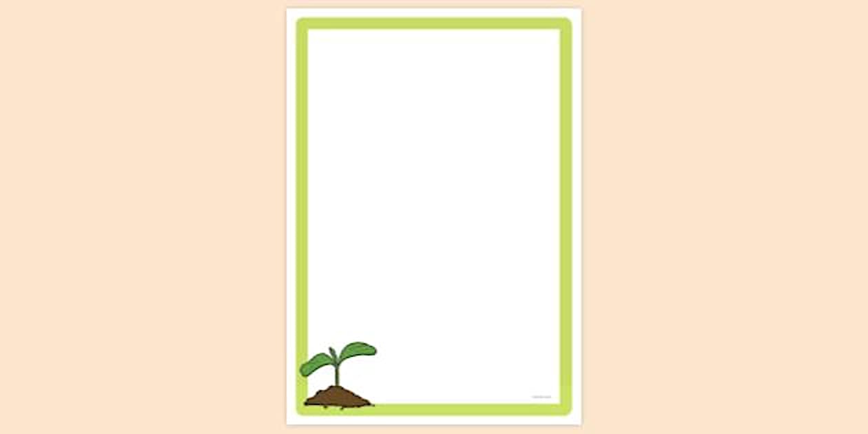 Simple Blank Pumpkin Sprout Page Border | Page Borders