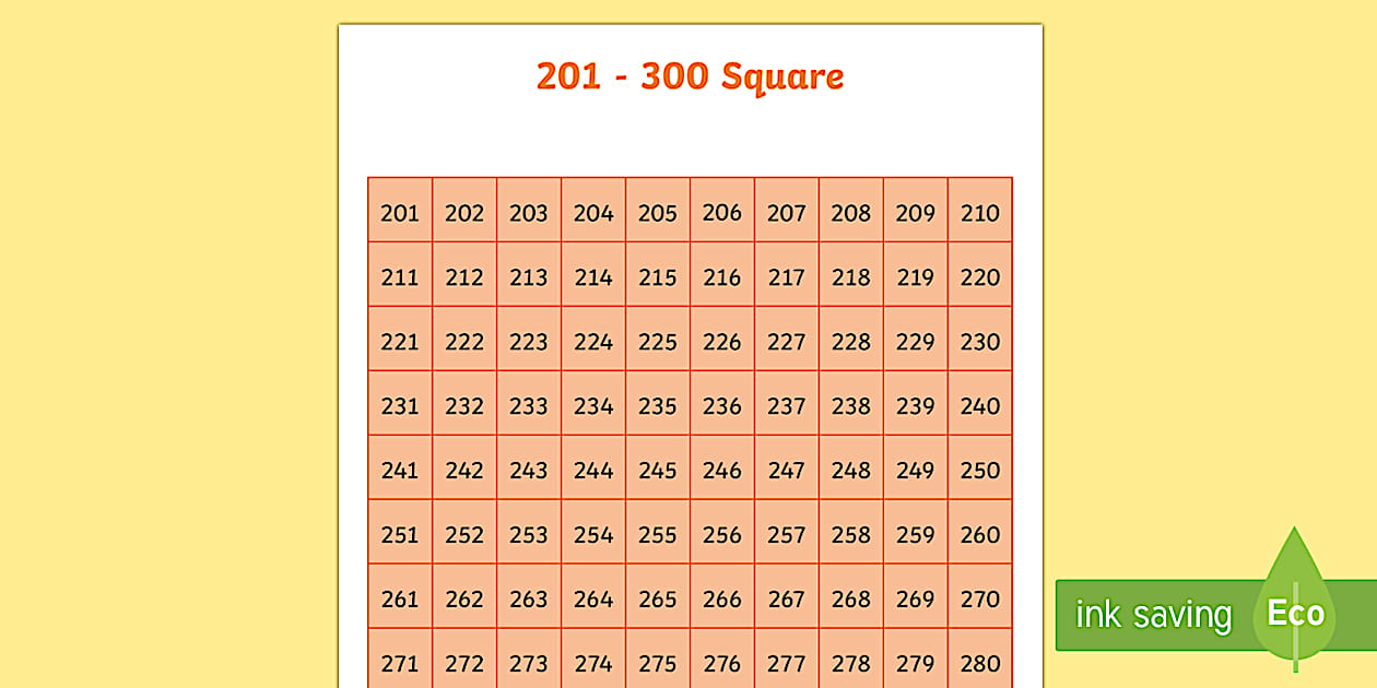 201-300 Square (teacher made) - Twinkl