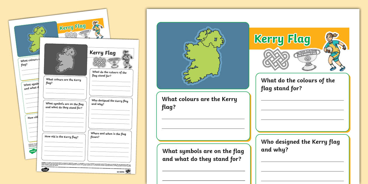 * NEW * Kerry Flag Fact File Template (teacher made)