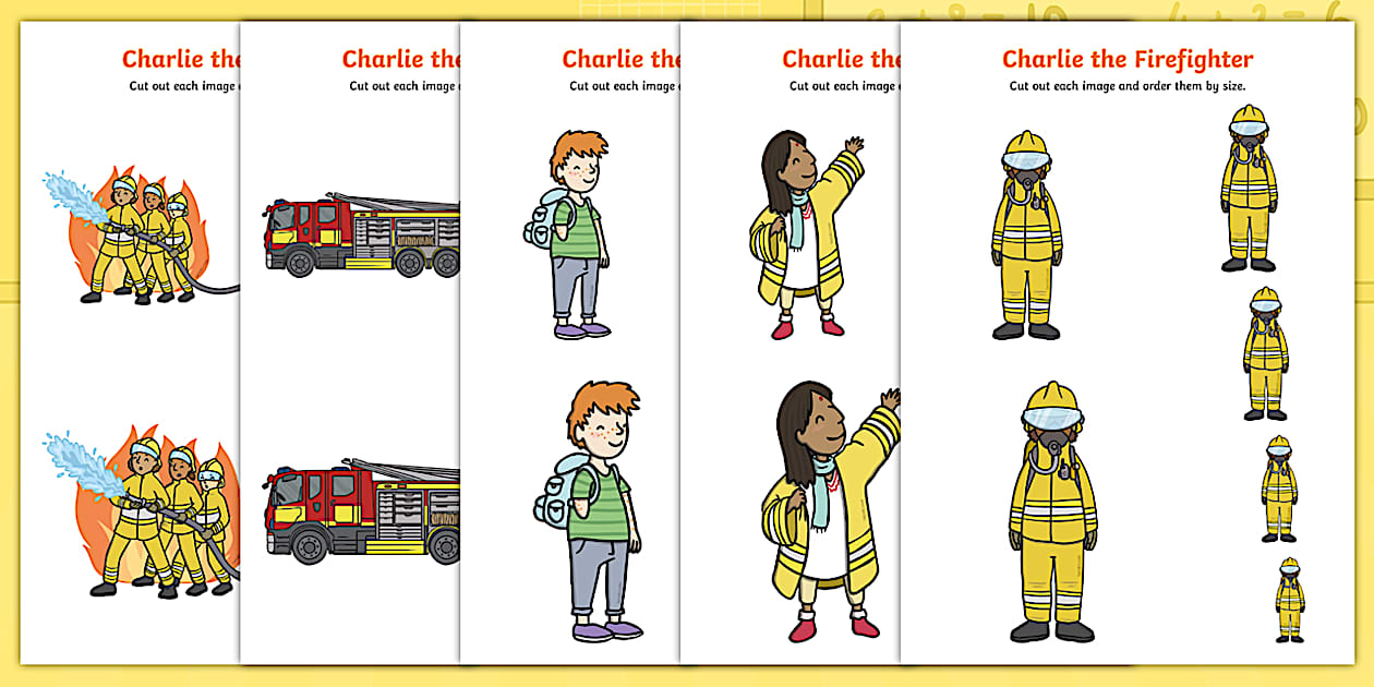 Charlie the Firefighter Size Ordering (Teacher-Made)