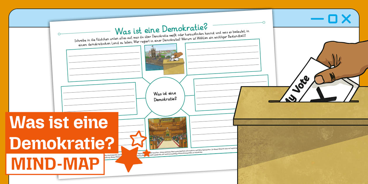 Was ist eine Demokratie? - Mind-Map (teacher made) - Twinkl