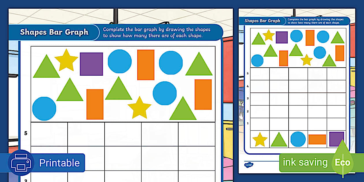 Grade R: Shapes Bar Graph - Word Problems to 10 - Twinkl