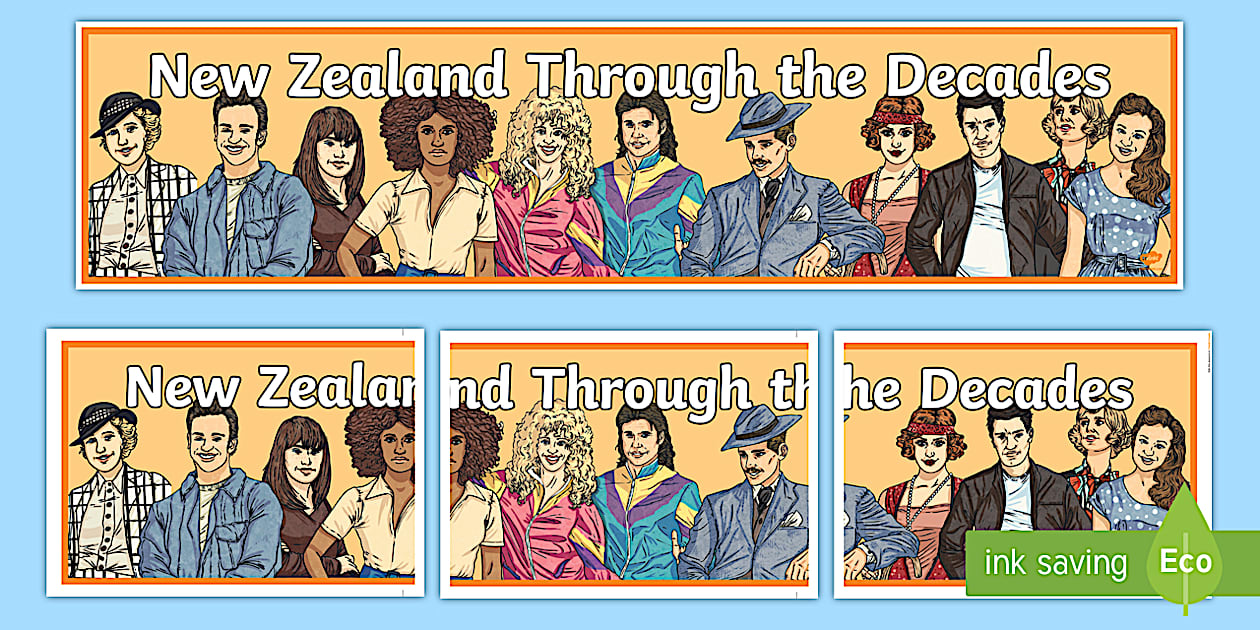New Zealand Through the Decades Display Banner - Twinkl