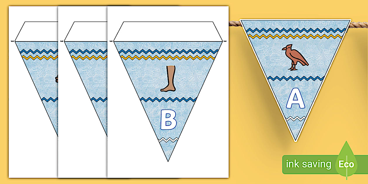 Egyptians Hieroglyphs Bunting (teacher made) - Twinkl
