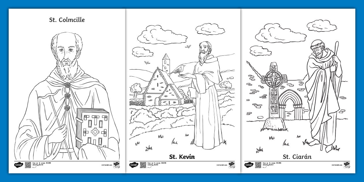 Irish Saints Colouring Pages - Twinkl