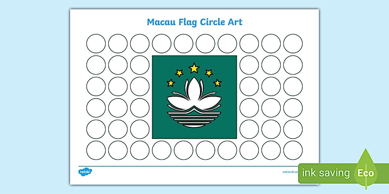 Macau Flag Circle Art Worksheet | Twinkl | Flags | KS1