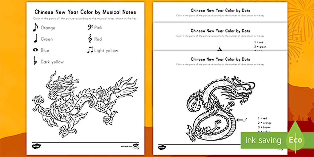 Chinese New Year Coloring Pages Pack for Kids | Twinkl USA