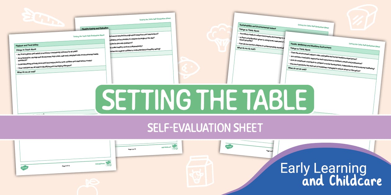 Setting the Table Self-Evaluation Sheet