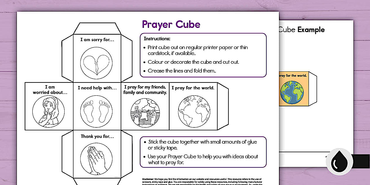 Prayer Cube (teacher made) - Twinkl