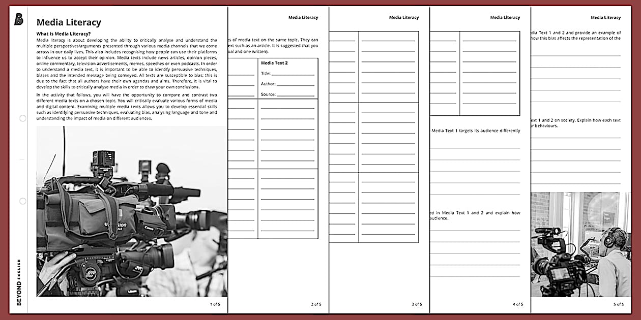 Media Literacy Worksheet (teacher made) - Twinkl