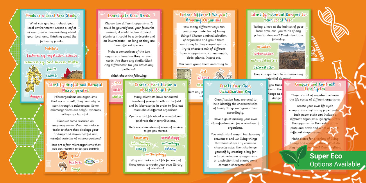Living Things and Their Habitats Challenge Cards Ages 7-11