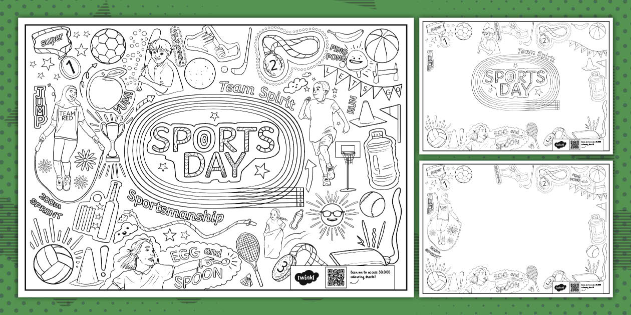 Sports Day Doodle Pages - Fun Colouring Activity for Kids