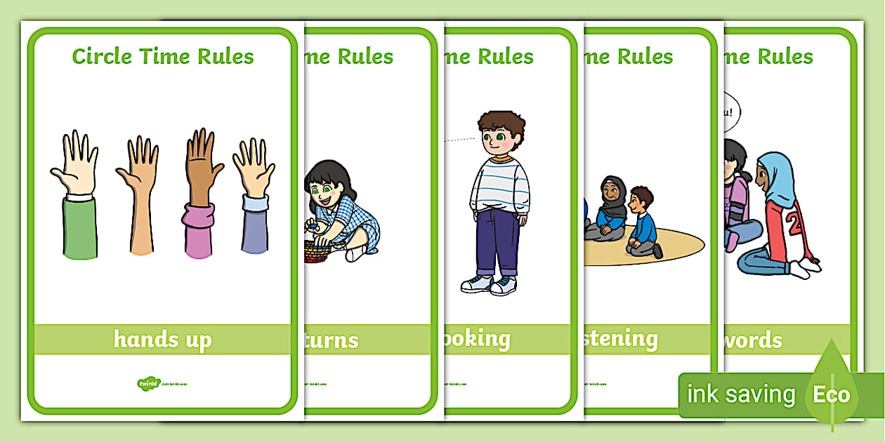 👉 Circle Time Rules Display Posters (teacher made)