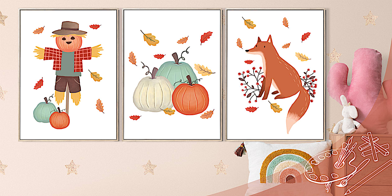 Autumn-Themed Nursery Posters Pack | Twinkl Art Gallery