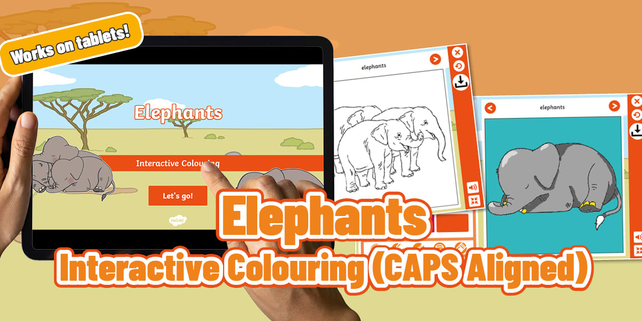 Foundation Phase - Elephants - Interactive Colouring (CAPS)