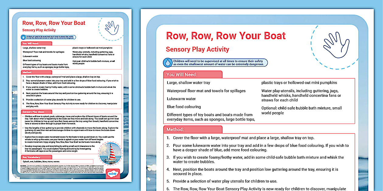 Row, Row, Row Your Boat Sensory Play Activity | Twinkl