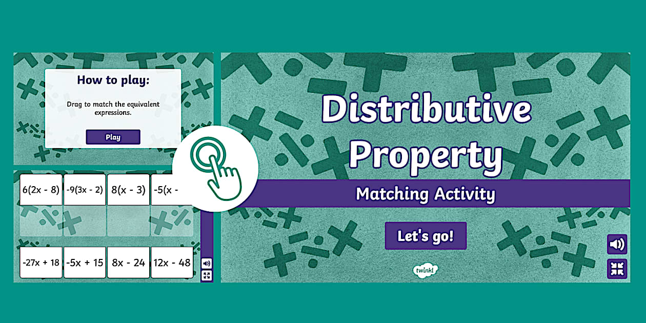 Sixth Grade Distributive Property Interactive Matching Game
